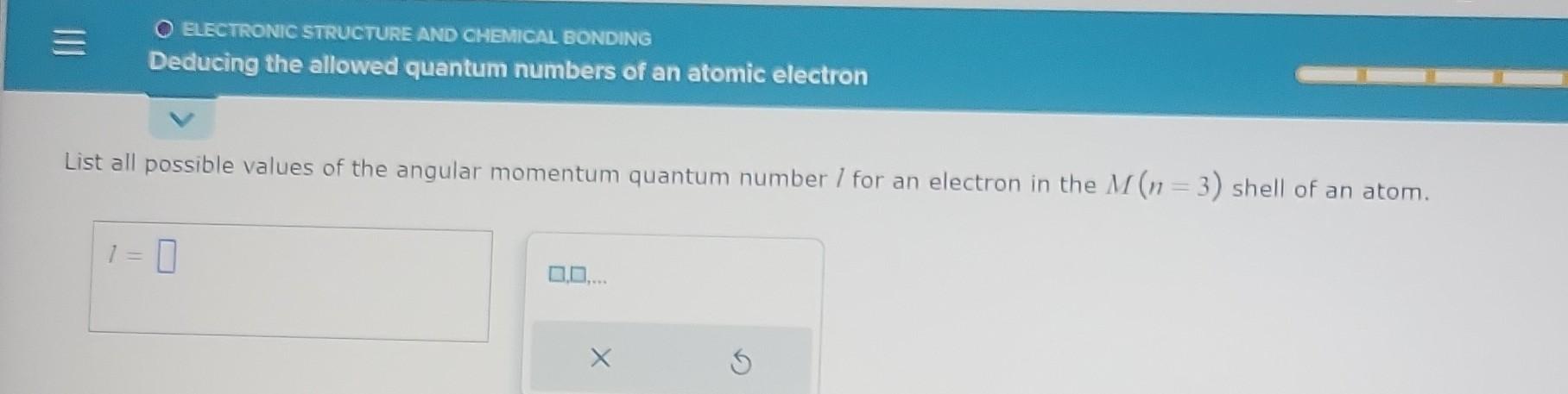 Solved List all possible values of the angular momentum | Chegg.com