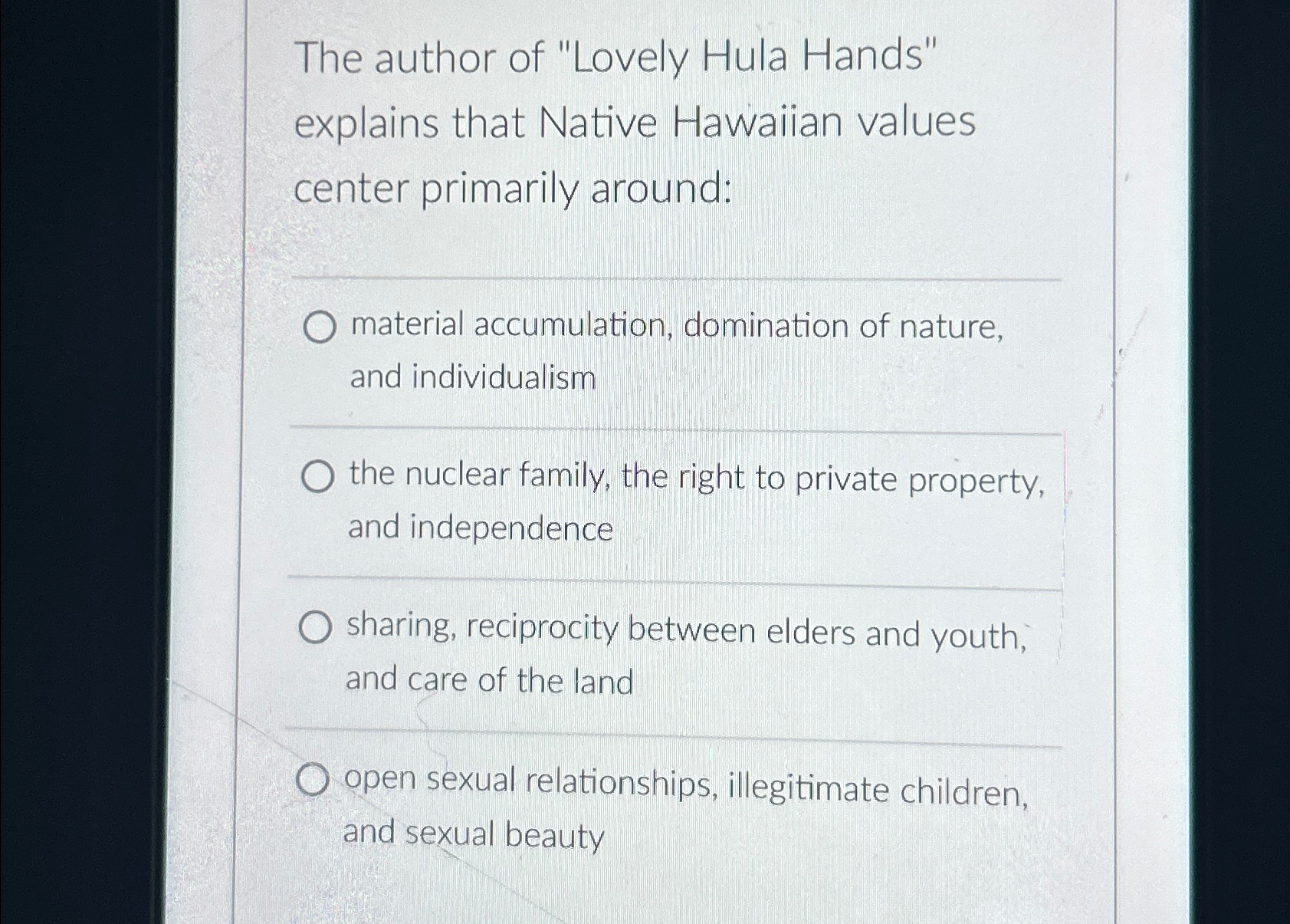 Solved The author of "Lovely Hula Hands" explains that | Chegg.com