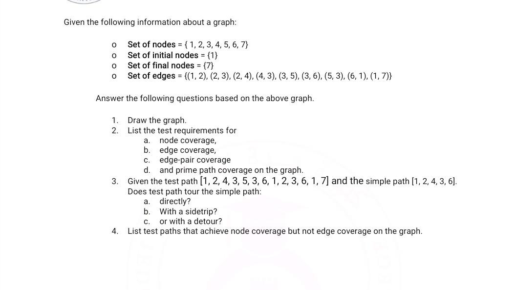 Solved I want you to write step by step draw graph then | Chegg.com ...