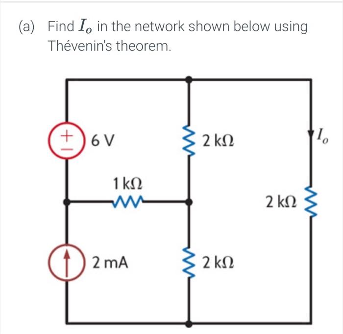 Solved (a) Find Io in the network shown below using | Chegg.com