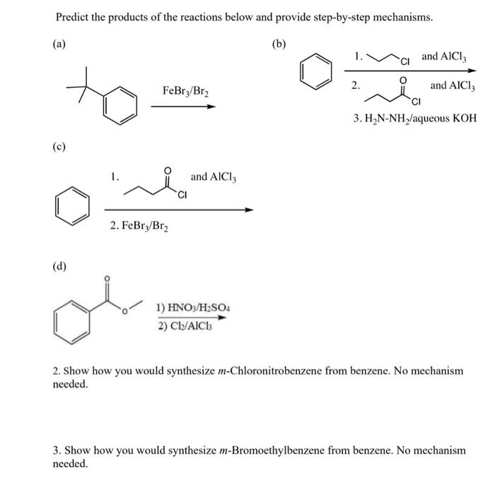 Solved Predict the products of the reactions below and | Chegg.com