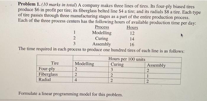 Solved how do i formulate a linear programming model for | Chegg.com