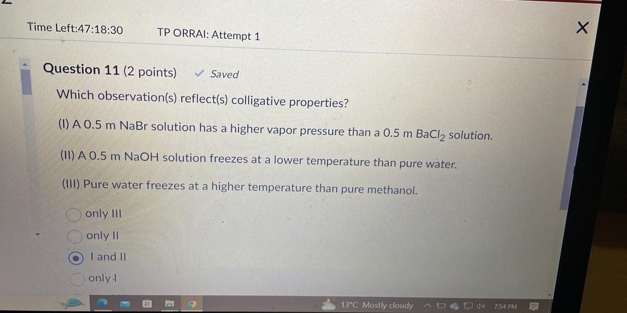 Solved Which observation(s) reflect(s) colligative | Chegg.com