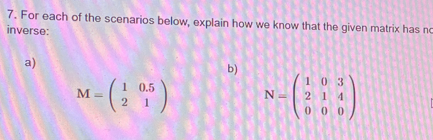 Solved For each of the scenarios below, explain how we know | Chegg.com