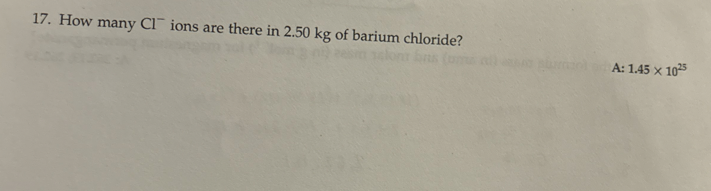 Solved How many Cl-ions are there in 2.50 ﻿kg of barium | Chegg.com