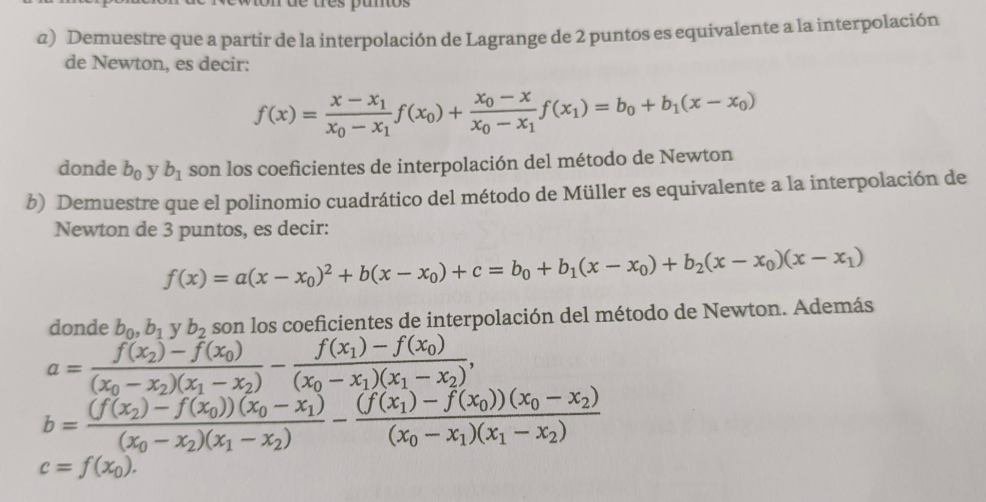 a) Show that from the 2-point Lagrange interpolation | Chegg.com