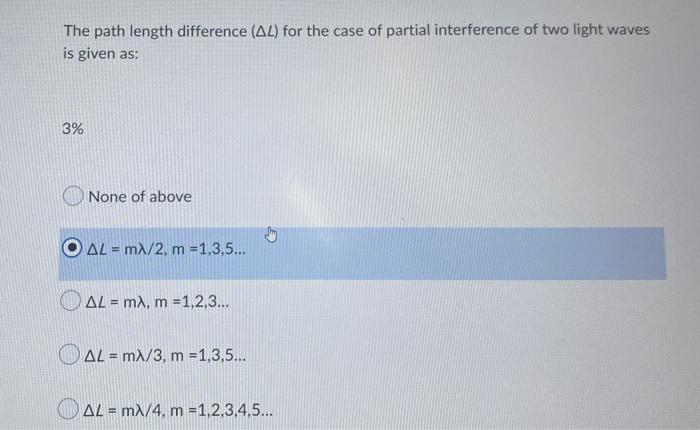 Solved The path length difference (AL) for the case of | Chegg.com