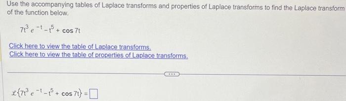 Solved Use the accompanying tables of Laplace transforms and | Chegg.com