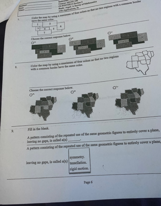 Solved Color the map by using a maximum of four colors so | Chegg.com