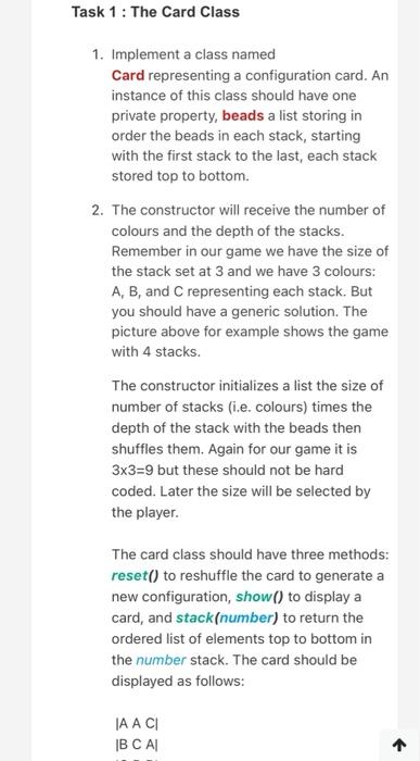 Solved Task 1 : The Card Class 1. Implement a class named | Chegg.com