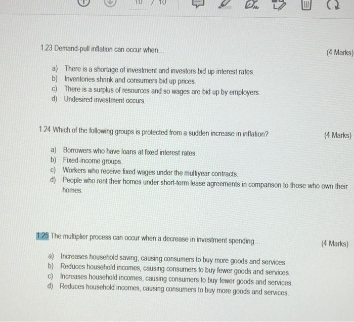 Solved प 10 10 DE L (3 123 Demand-pull inflation can occur | Chegg.com