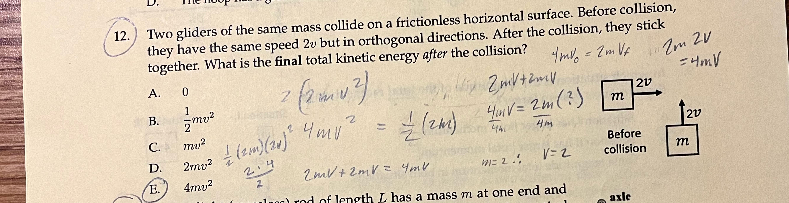 Solved Two gliders of the same mass collide on a | Chegg.com