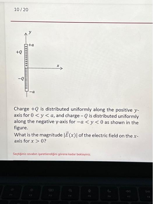 Charge +Q is distributed uniformly along the positive | Chegg.com