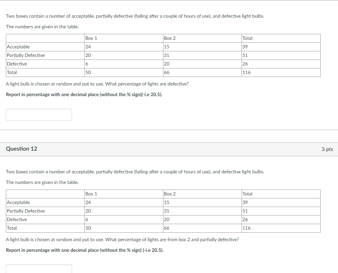 Solved Two boxes contain a number of acceptable, partially | Chegg.com