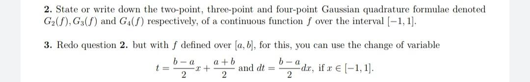 Solved 2. State or write down the two-point, three-point and | Chegg.com