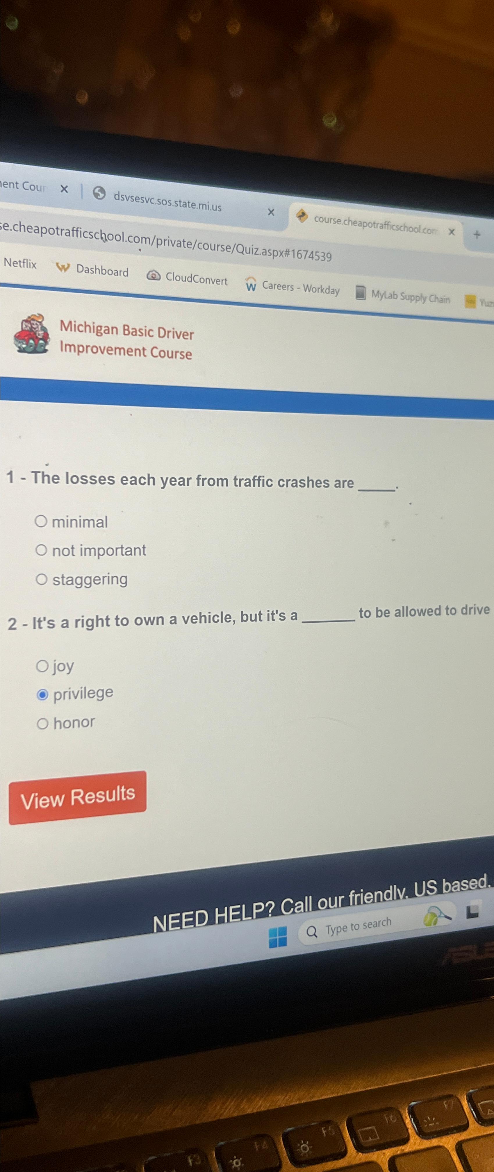 Solved Michigan Basic DriverImprovement Course1 - ﻿The | Chegg.com