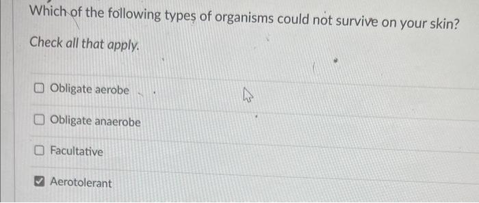 Solved Which of the following types of organisms could not | Chegg.com