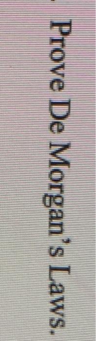 Solved Prove De Morgan's Laws. | Chegg.com