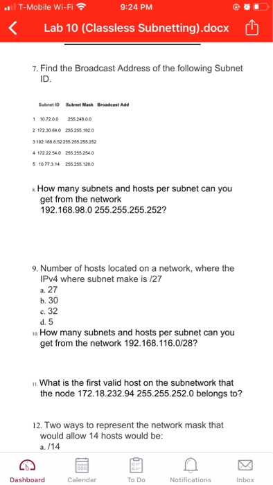 Solved ... T-Mobile Wi-Fi 9:23 PM Lab 10 (Classless | Chegg.com
