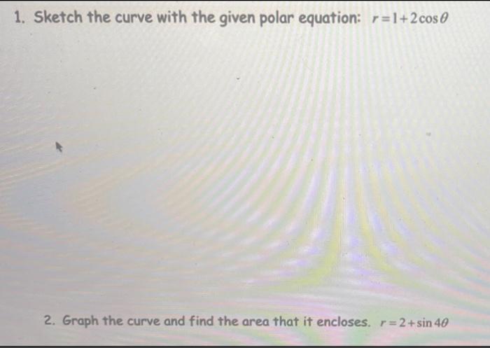 Solved 1. Sketch the curve with the given polar equation: | Chegg.com