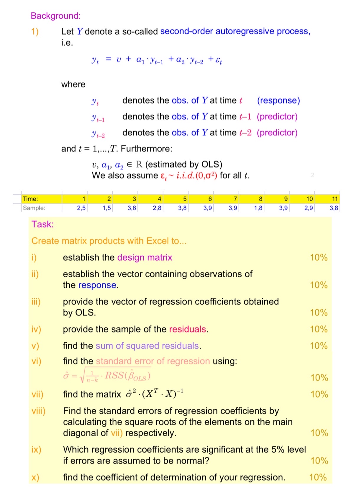 Solved USE EXCEL TO SOLVE THIS Background:Let Y ﻿denote a | Chegg.com