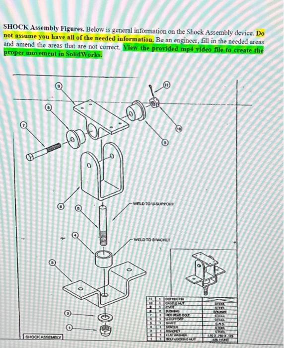 Solved SHOCK Assembly Figures. Below is general | Chegg.com