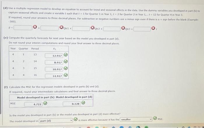 Solved Problem 08-23 Algo (Using Regression Analysis for | Chegg.com