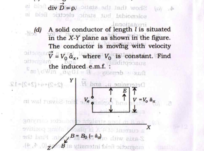Solved (d) ﻿A solid conductor of length l ﻿is situated in | Chegg.com