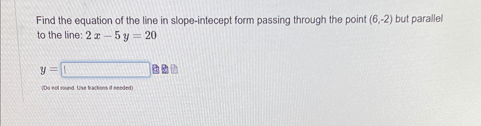 Solved Find the equation of the line in slope-intecept form | Chegg.com