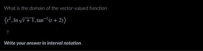 Solved What is the domain of the vector-valued function | Chegg.com