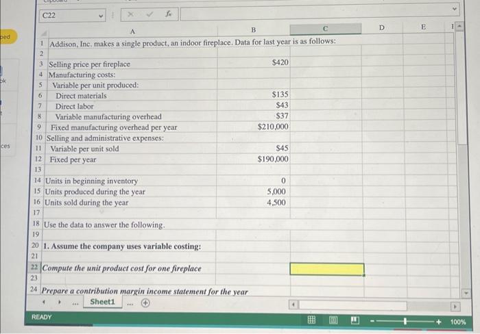 I need it to be in =SUM format | Chegg.com
