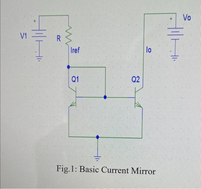 Solved 1- Analyze the circuit of fig. 1 to find Iref and lo. | Chegg.com