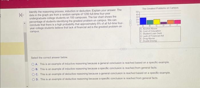 Solved Identify the reasoning process, induction or | Chegg.com