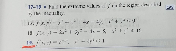 Solved (ANSWER NUMBER 19) ﻿ ﻿Find the extreme values of f | Chegg.com