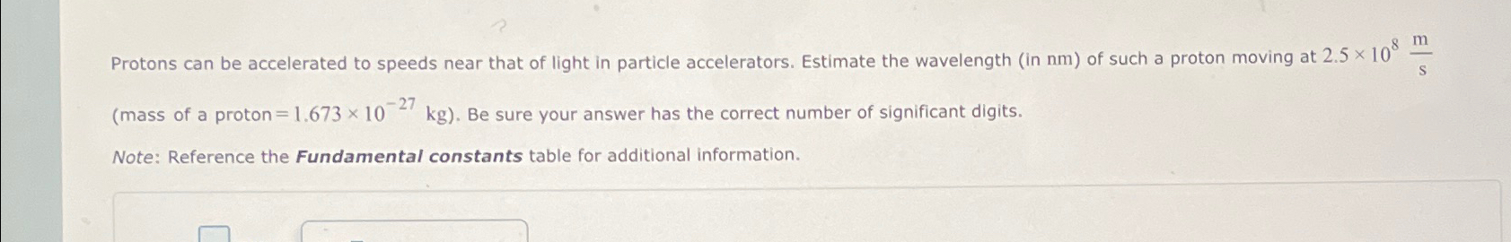 Solved Protons can be accelerated to speeds near that of | Chegg.com