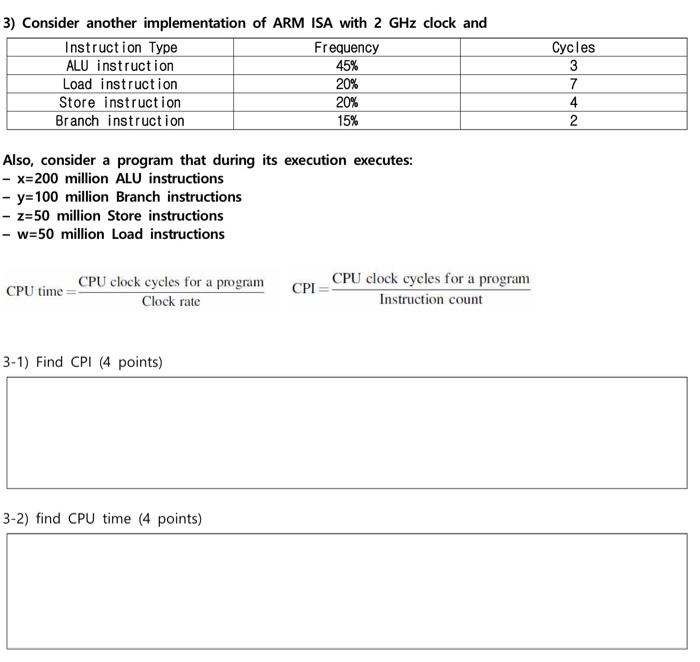 Solved 3) Consider another implementation of ARM ISA with | Chegg.com Solved 3) Consider another implementation of ARM ISA with | Chegg.com