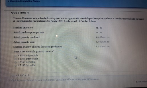 Solved Question Completion Status: QUESTION 4 Thomas Company | Chegg.com