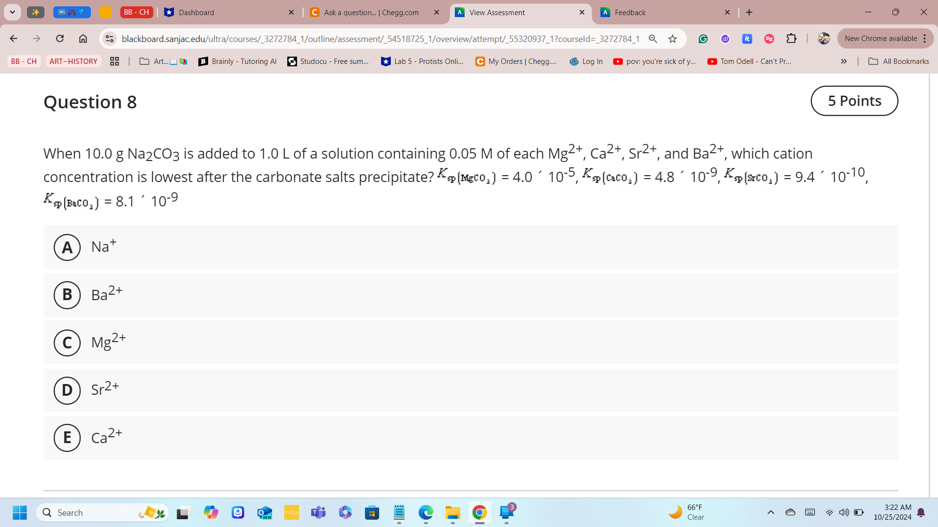 Solved When 10.0 ﻿g Na2CO3 ﻿is added to 1.0 ﻿L of a solution | Chegg.com