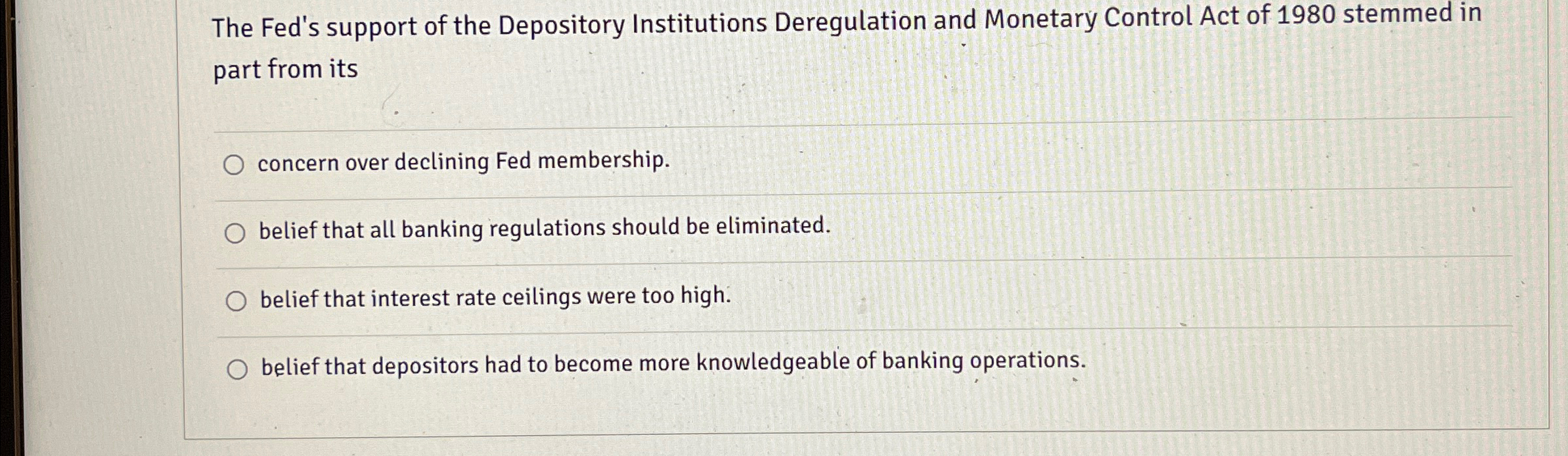Solved The Fed's support of the Depository Institutions | Chegg.com