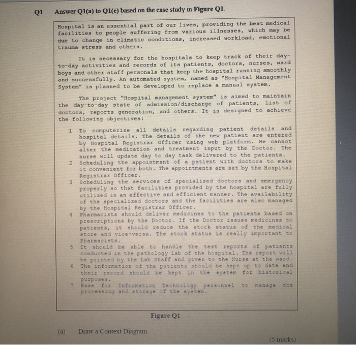 Solved Q1 Answer Q1(a) to Q1(e) based on the case study in | Chegg.com