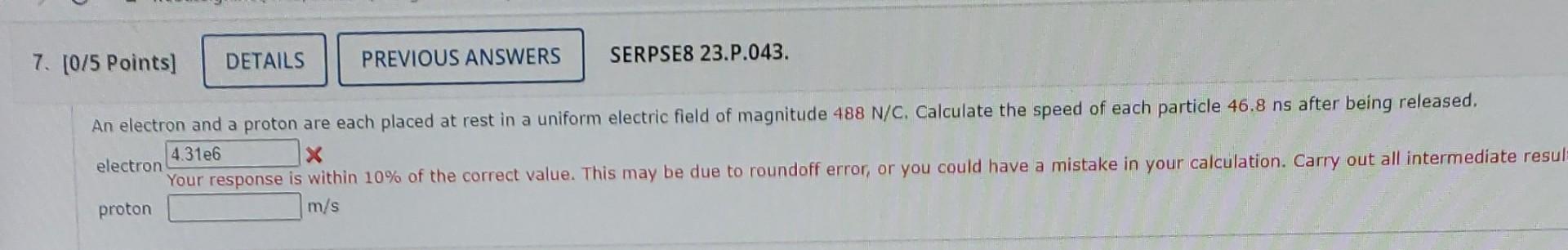 Solved An electron and a proton are each placed at rest in a | Chegg.com