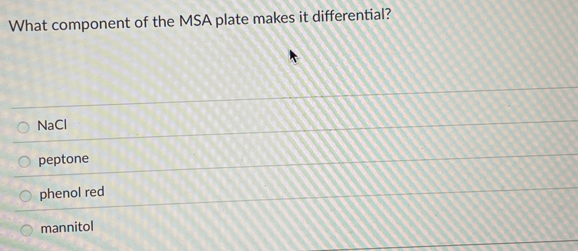 Solved What component of the MSA plate makes it | Chegg.com