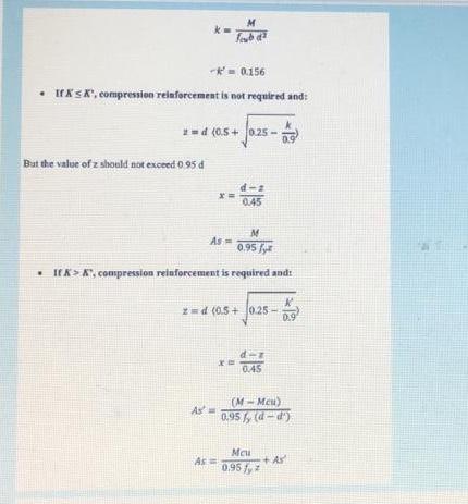 Solved Calculate the area of steel required for the | Chegg.com