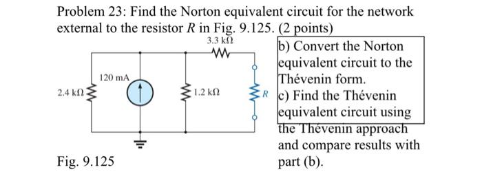 Solved Problem 23: Find the Norton equivalent circuit for | Chegg.com