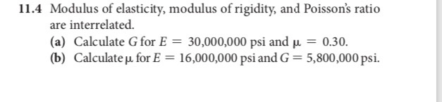 Solved 11.4 Modulus of elasticity, modulus of rigidity, and | Chegg.com
