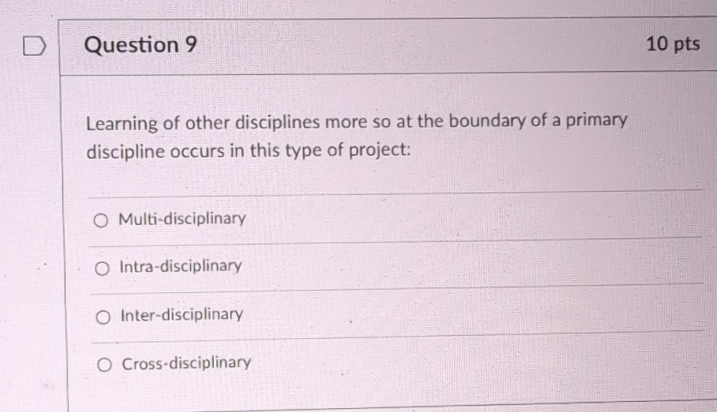 Solved Question 910 ﻿ptsLearning of other disciplines more | Chegg.com