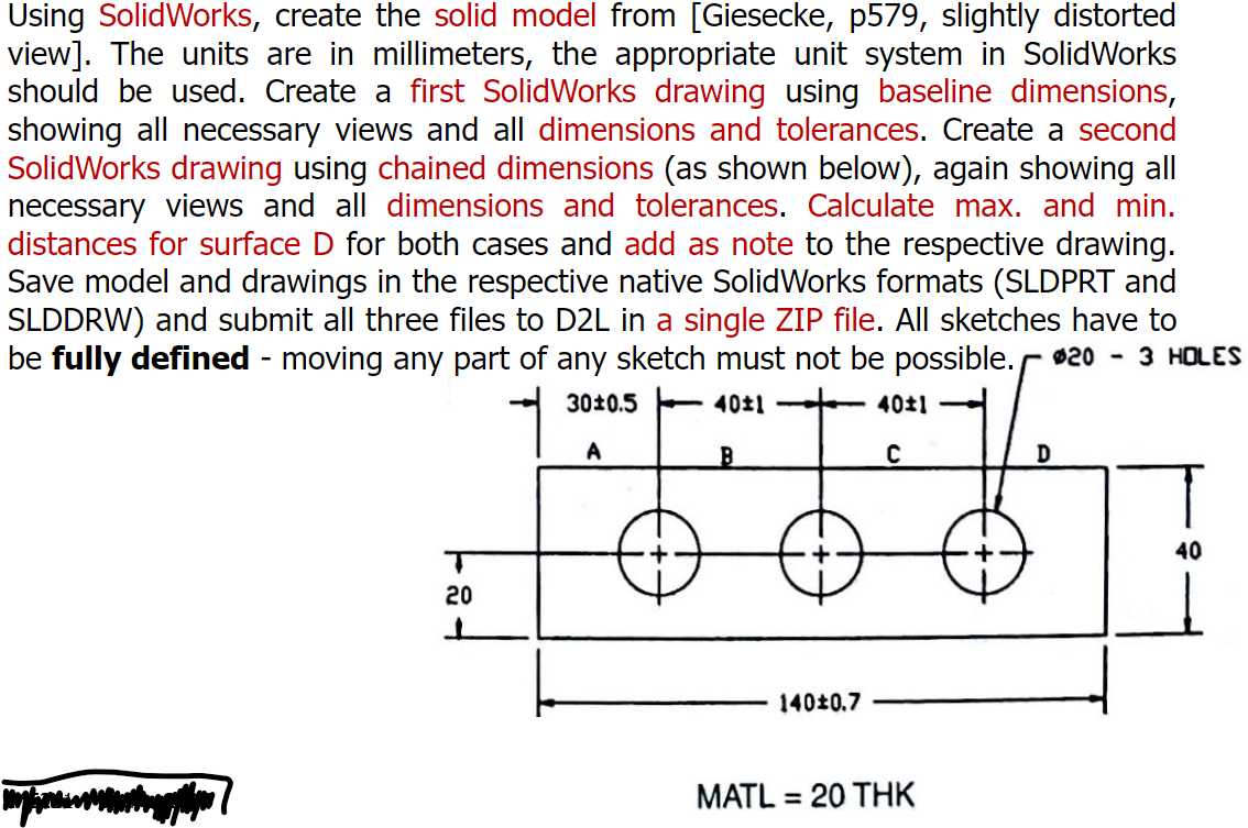 Solved Using SolidWorks, create the solid model from | Chegg.com