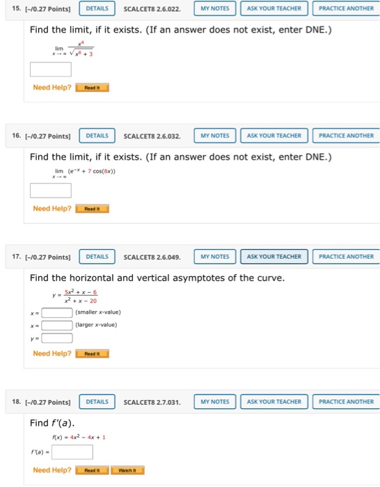 Solved ASK 15. [-70.27 Points) DETAILS SCALCETS 2.6.022. MY | Chegg.com