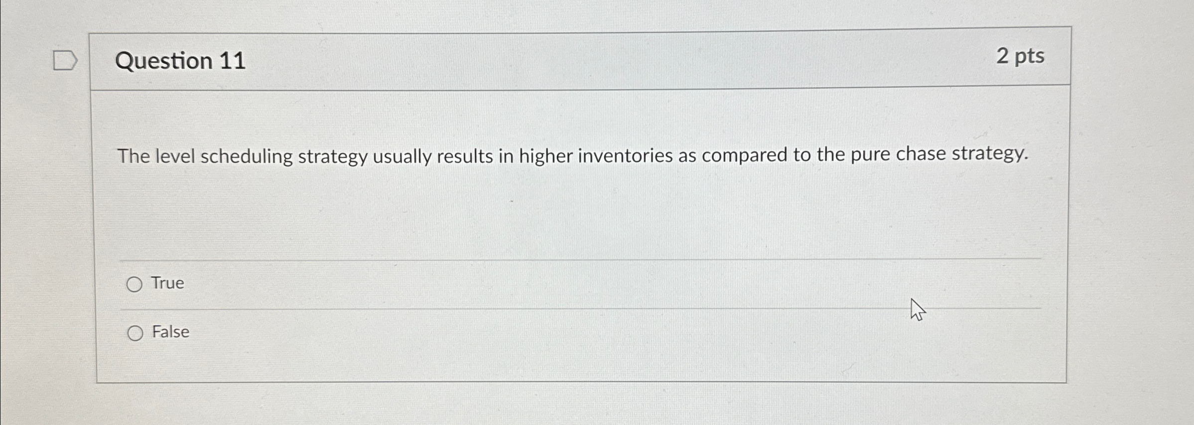 Solved Question 112 ﻿ptsThe level scheduling strategy | Chegg.com