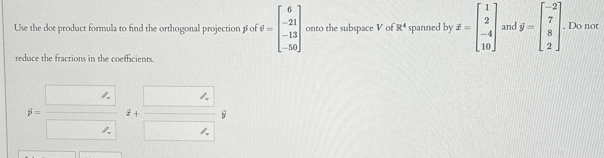 Solved Use the dot product formula to find the orthogonal | Chegg.com